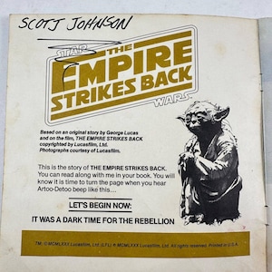 Vintage 1980 2 Star Wars: the Empire Strikes Back Book and Record Read ...