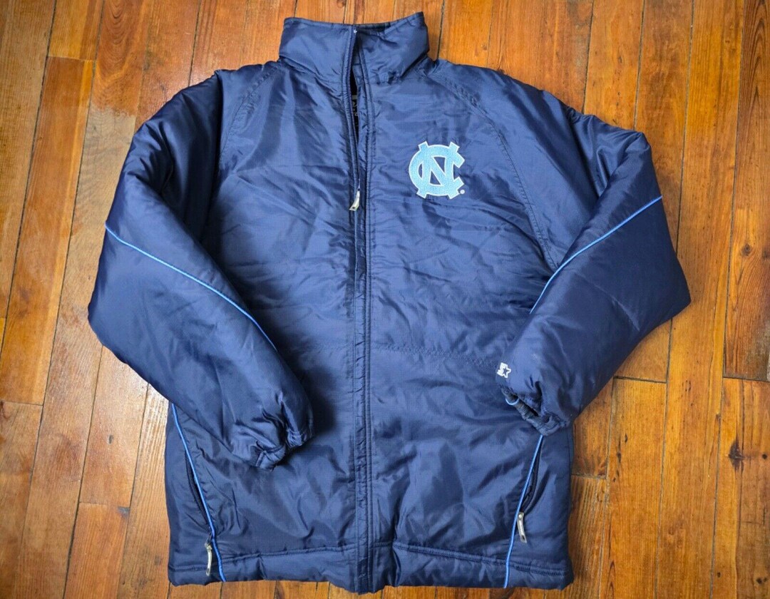 Vintage 1990's Team Starter UNC Tarheels Puffy Jacket Coat Size M Fits ...