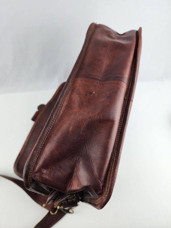 Genuine Distressed Leather Briefcase Laptop Bag Messe… - Gem