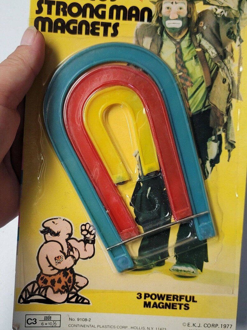 1977 Emmett Kelly Jr Circus Strongman Magnets Toy Horseshoe - Etsy