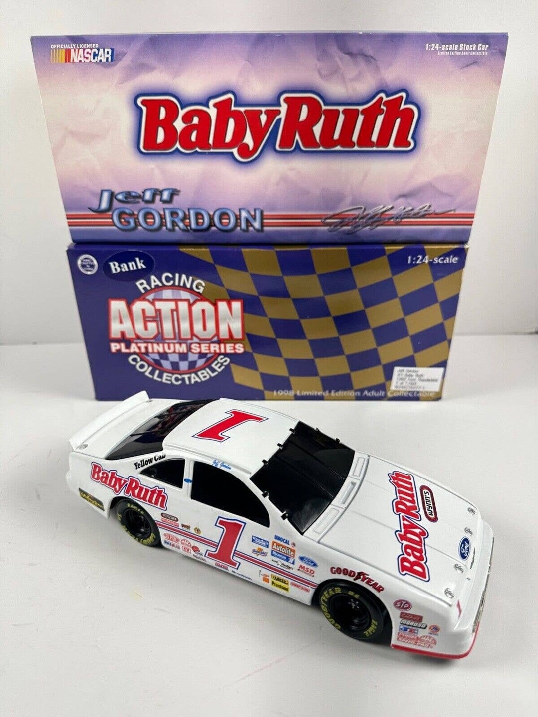 Jeff Gordon #1 Baby Ruth 1992 Ford Thunderbird 1/24 Diecast BANK ...