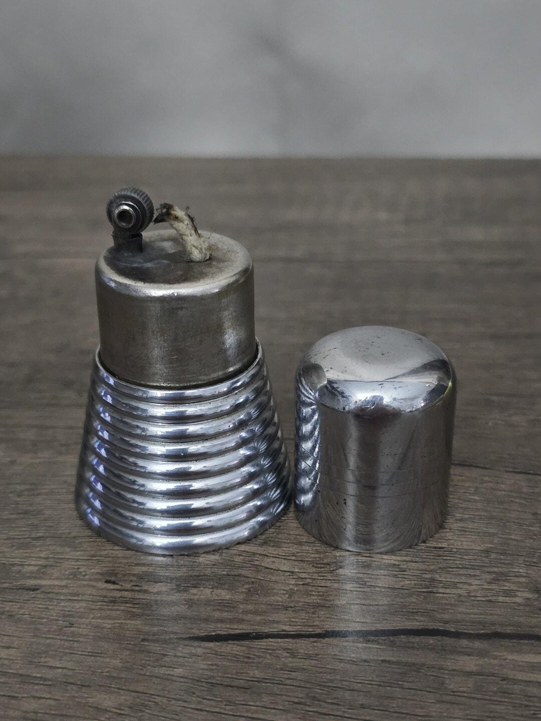 Vintage Chrome Beehive Ribbed Lighter Tabletop Paperweight Advertising ...