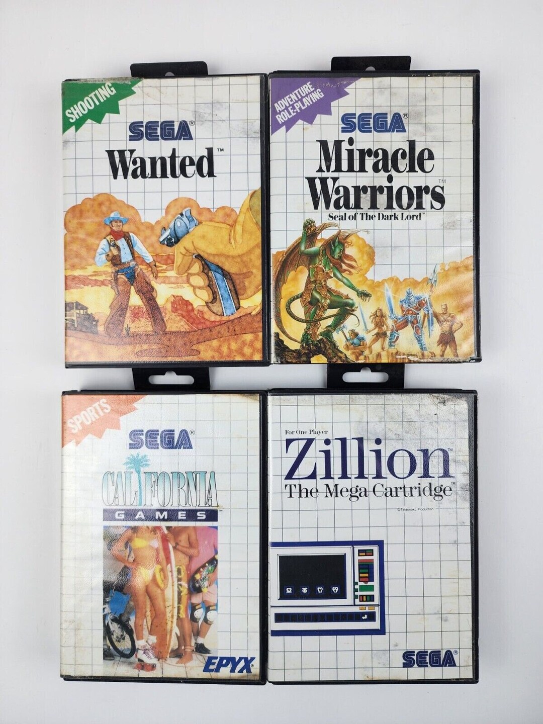 4x Sega Master System EMPTY Game Cases Zillion Wanted Miracle Warriors ...