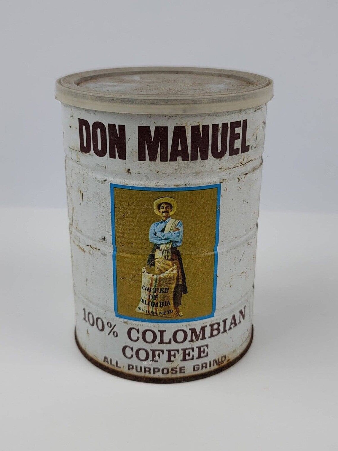 Vintage Don Manuel 100% Colombian Coffee 1 Lb Can All Purpose Grind ...