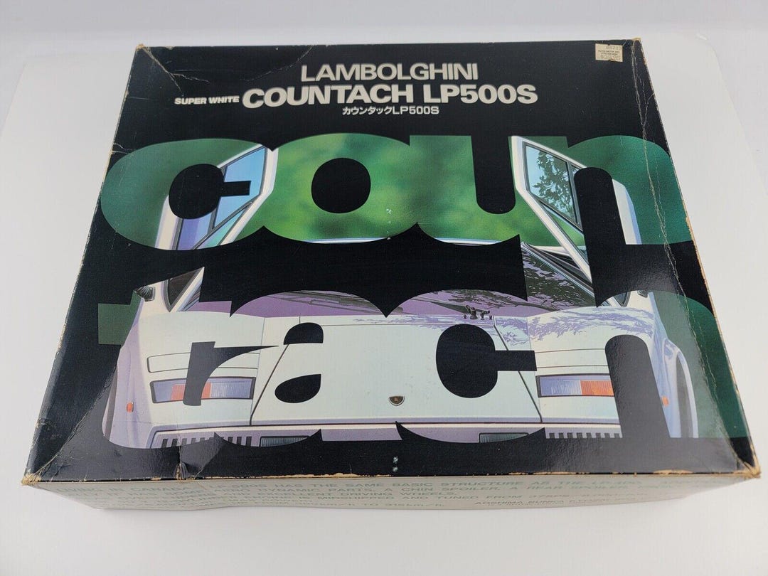 1980's Aoshima Lamborghini Countach LP500S 1/16 Model Kit Motorized ...