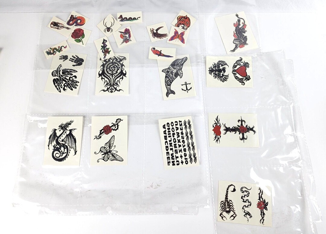 Vintage Vending Machine Temporary Tattoo Lot Snake Rose Tribal Eagle ...