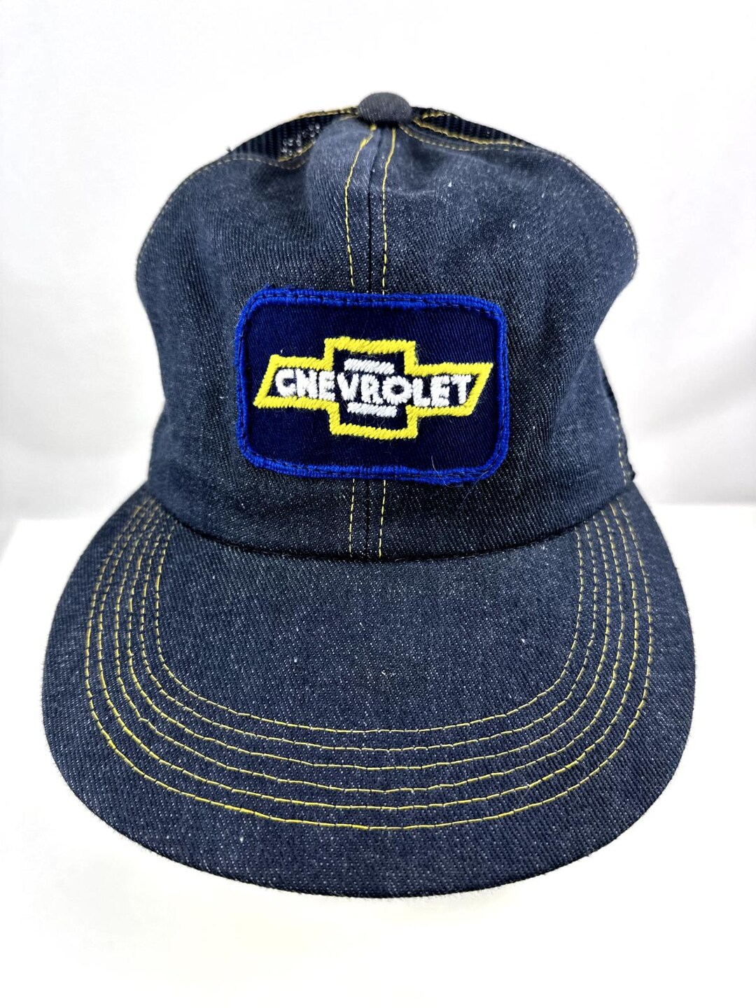 Vintage Chevy Chevrolet Bowtie Embroider on Patch Denim Snapback Hat ...
