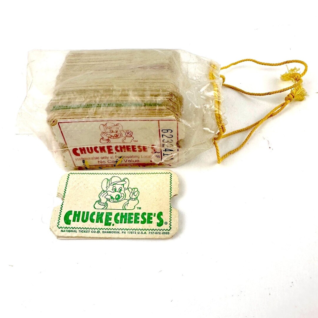 Vintage Lot: Chuck E Cheese Red Green Tickets Shamokin, PA - Etsy