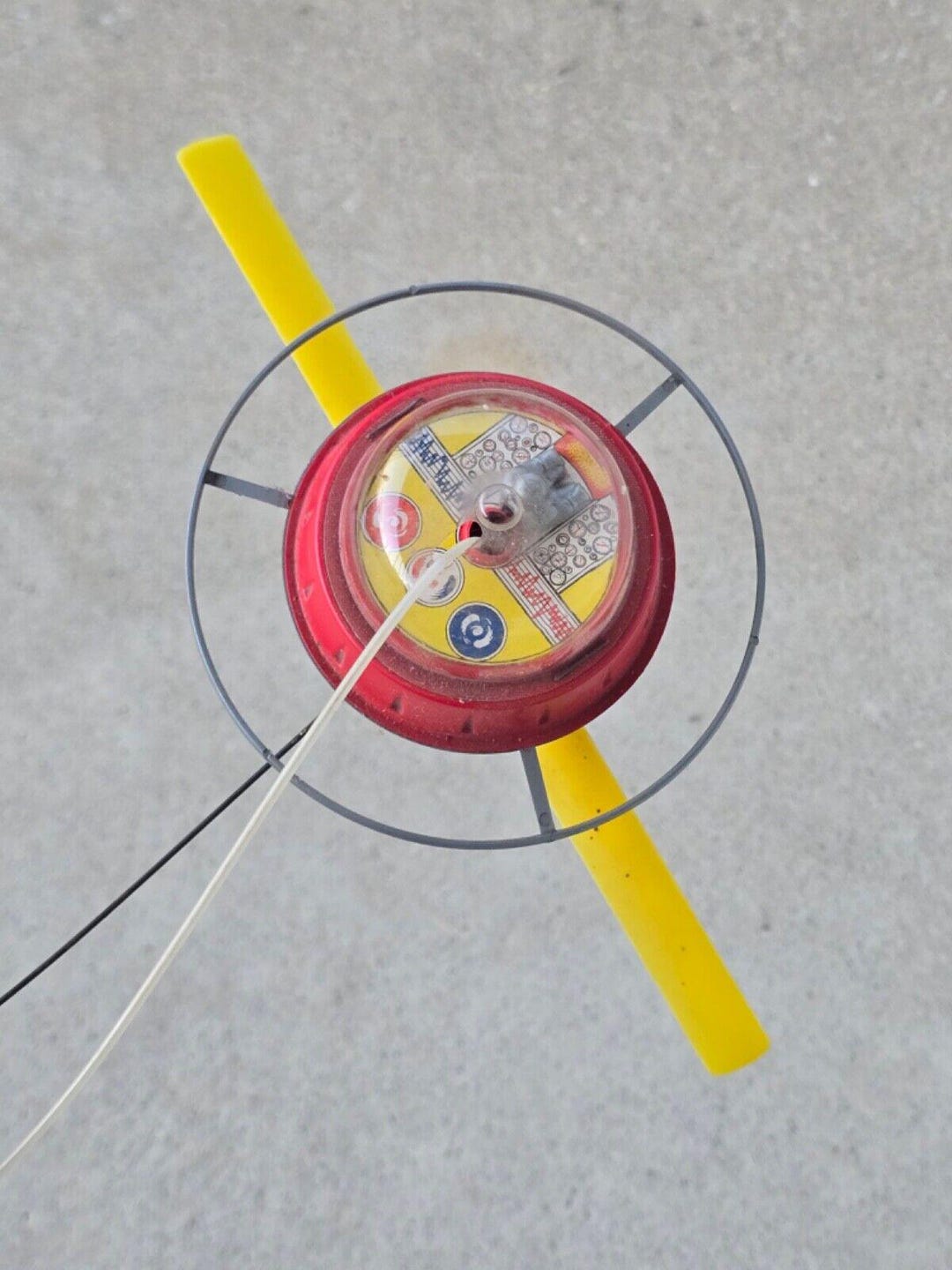 Vintage Stanzel Battery Op Flying UFO Tether Toy Helicopter Blades ...