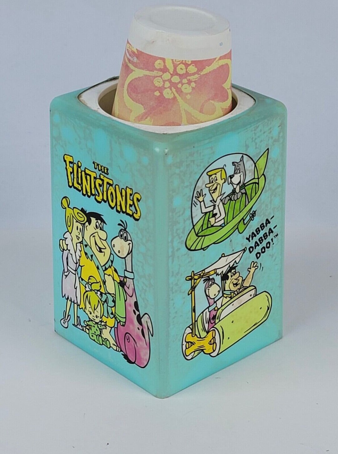 Vtg Hanna-barbera Jetsons Flintstones Cartoon Plastic Dixie Cup Holder ...