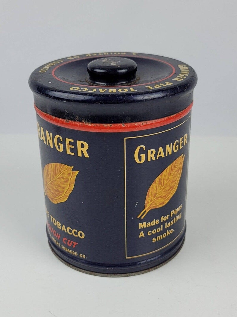 Vintage Granger Rough Cut Pipe Tobacco Tin Can Pointer Dog W/ Lid ...