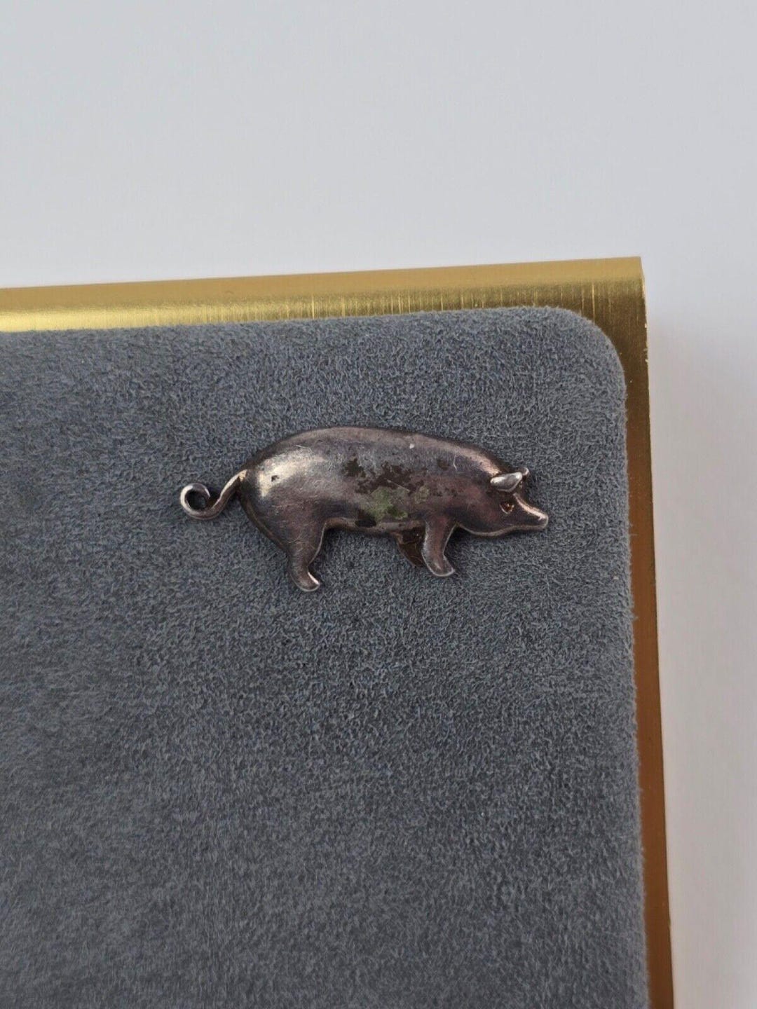 Vintage Sterling Silver Pig Small Pin Brooch Curly Tail Piggy - Free ...