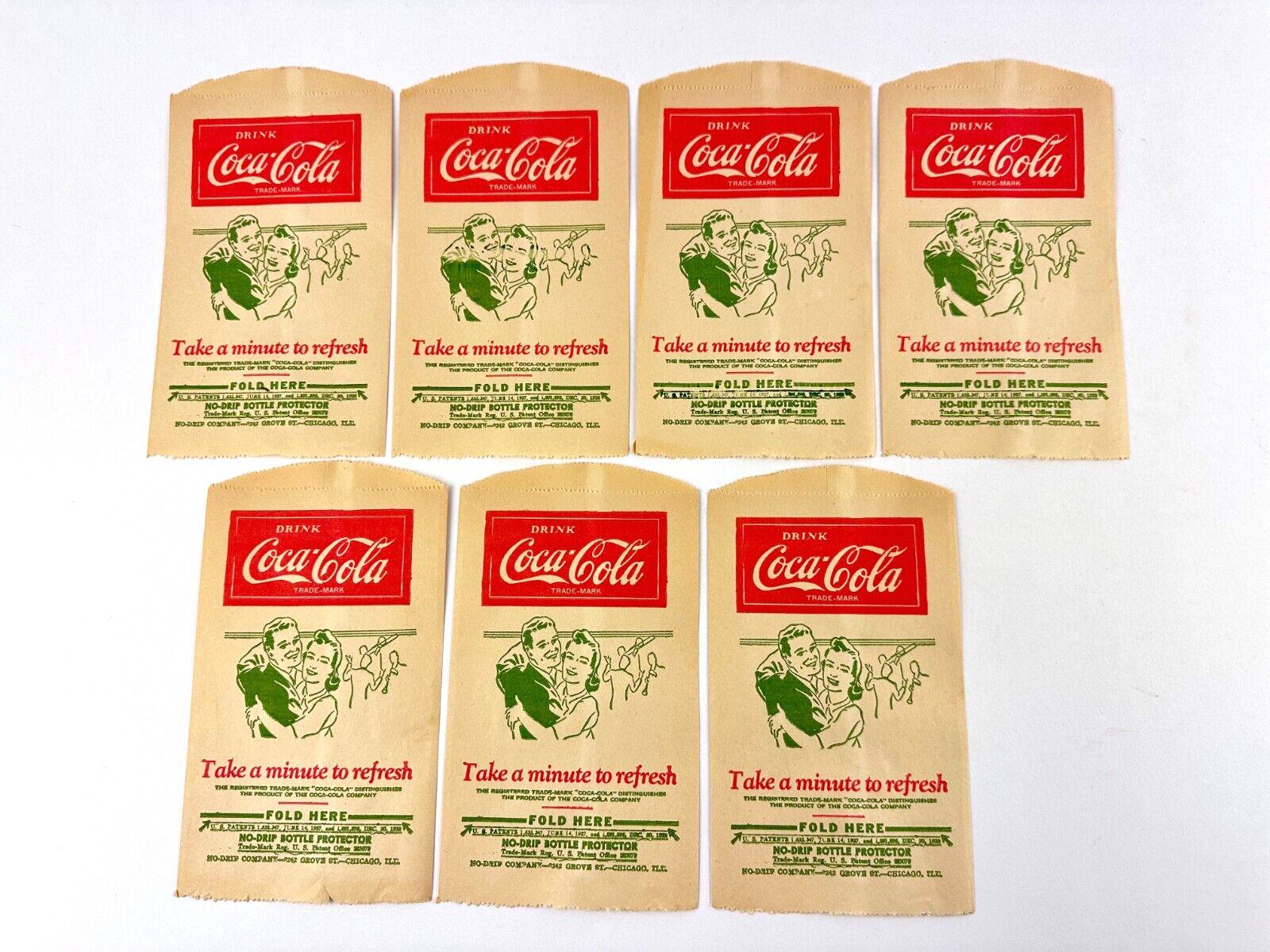Lot of 7 Vnt 1946 Coca Cola No-drip Bottle Protector "take a Minute to ...