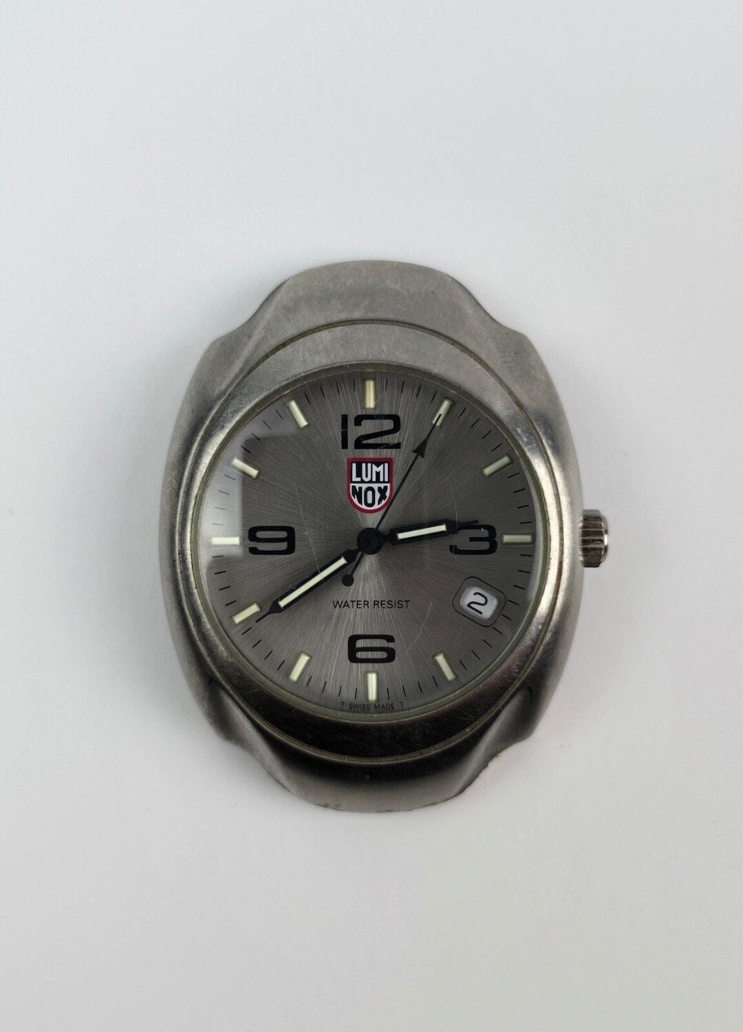 Luminox Titanium Quartz Watch Silver Dial Working / Broken Iron Man ...