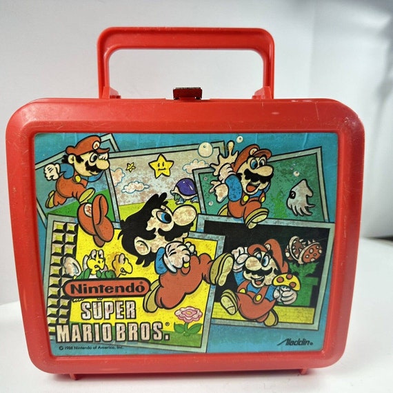 Vintage 1988 Red Nintendo SUPER MARIO BROS. Lunchbox … - Gem