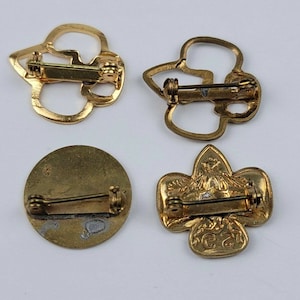 Lot of 4 Vintage Gold Brownie Girl Scout Membership Pins, World ...