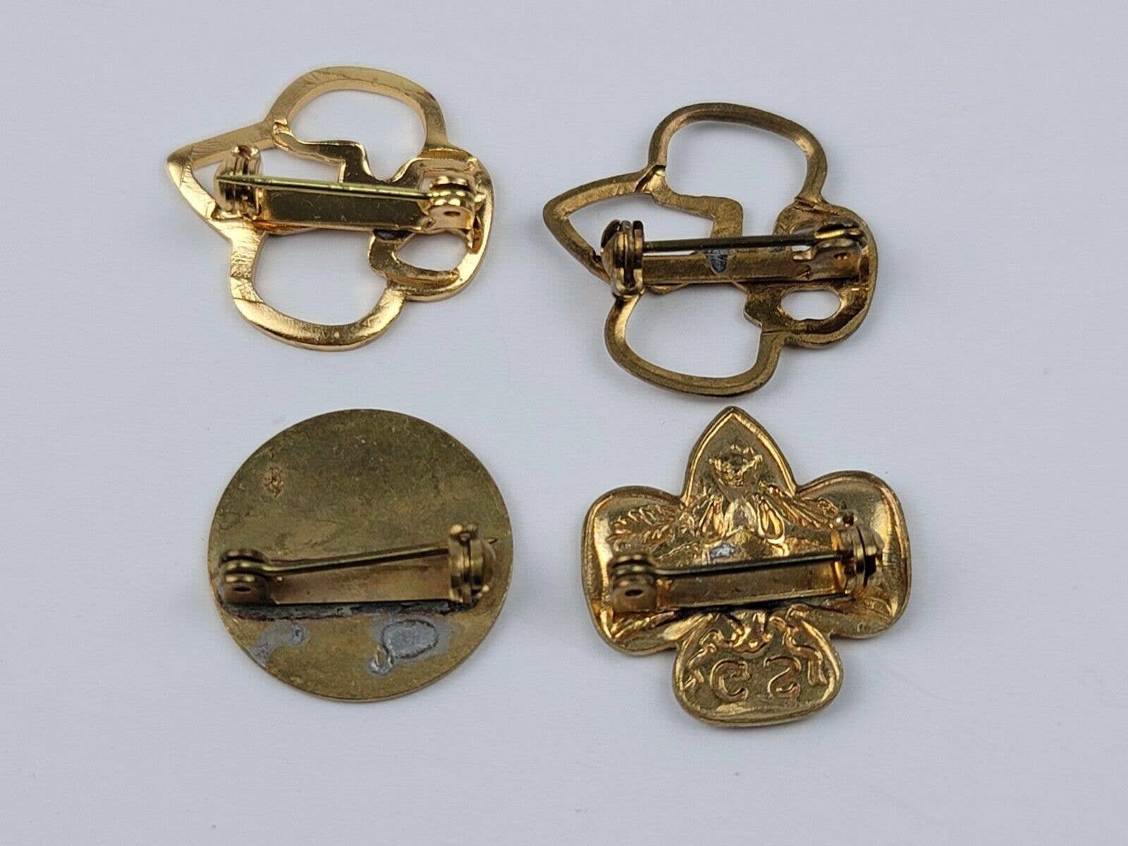 Lot of 4 Vintage Gold Brownie Girl Scout Membership Pins - Etsy