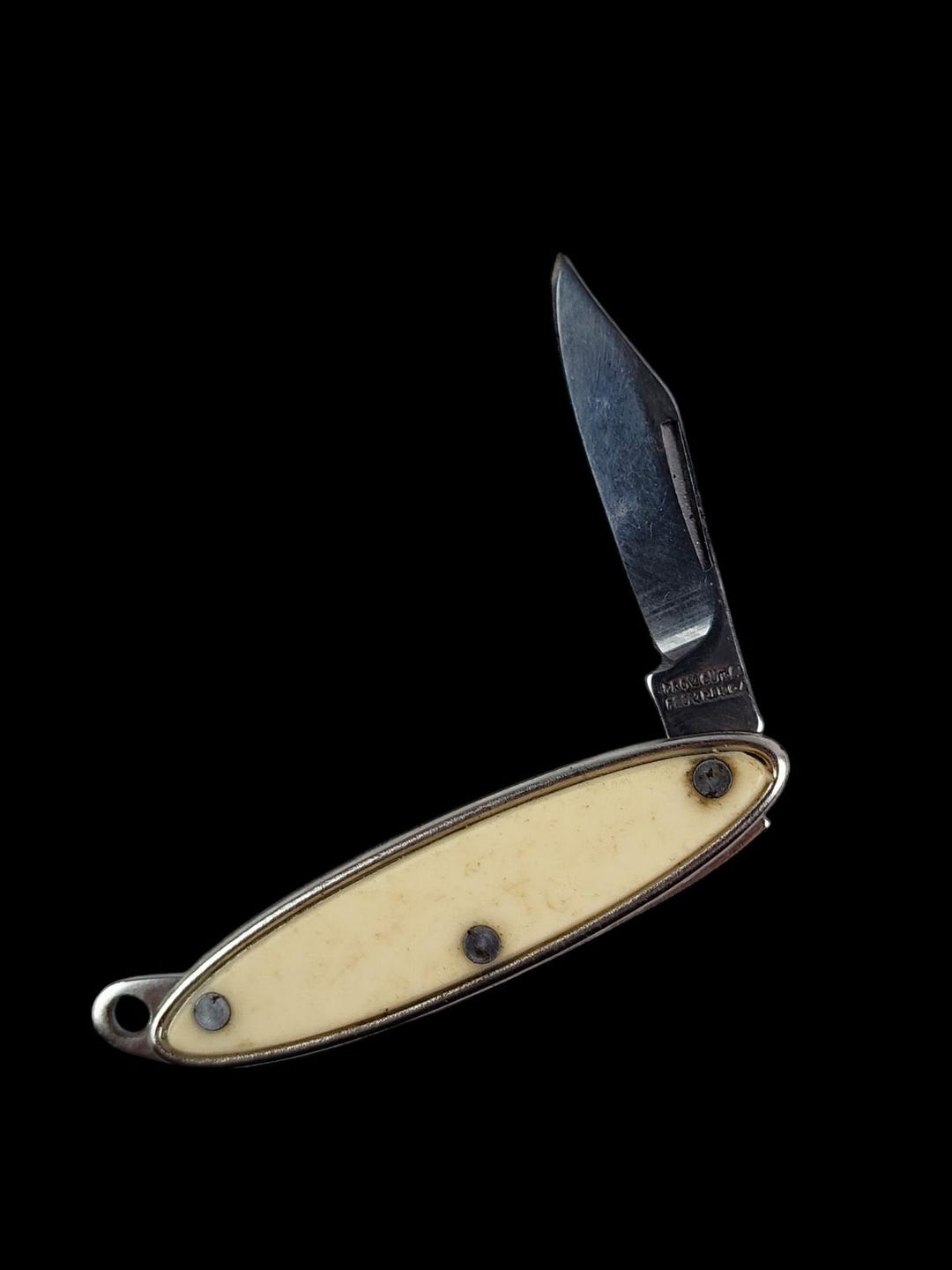 Prov. RI Cutco Single Blade Small Pocket Knife White Oval Keychain ...