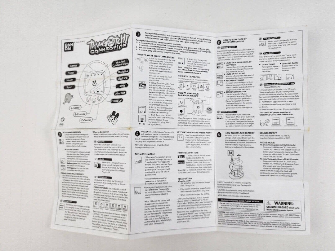 Tamagotchi Connection Manual / Guide Sheet Only - Etsy