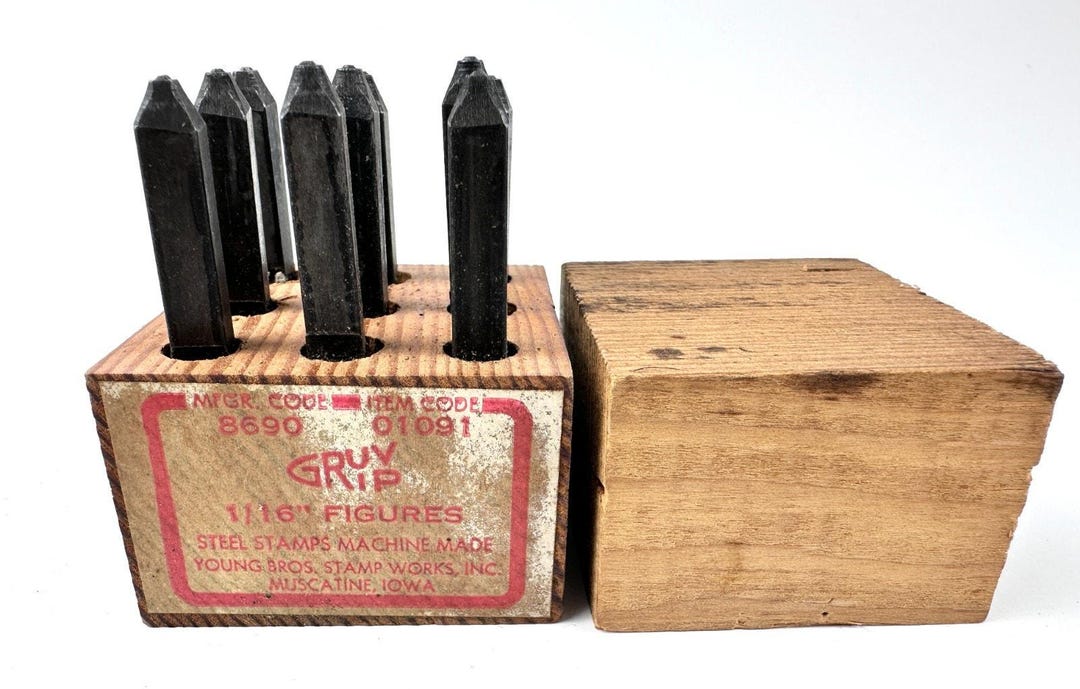 Vintage Gruv Grip Steel Number Stamp Set, 1/16", Made in USA - Etsy ...