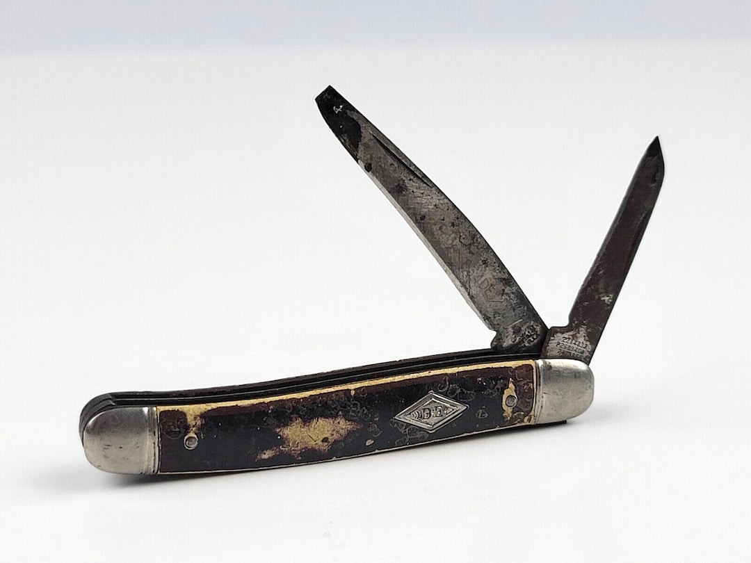 Vintage Imperial Diamond Edge Pocket Knife 2-blade D.E. Black Handle ...