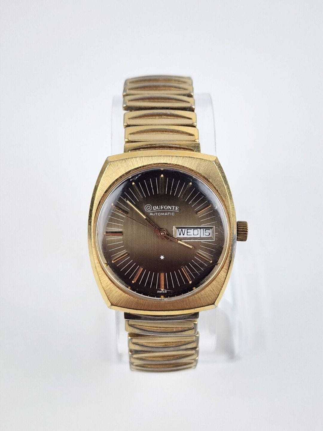 Vintage Dufonte Lucien Piccard 17j Men's Automatic Wristwatch Chocolate ...