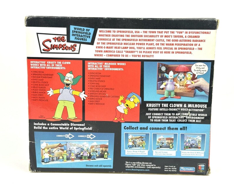 Krusty & Milhouse Figures Simpsons Krustylu Studios Diorama Intelli ...