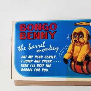 Vintage Bongo Benny the Barrel Monkey 032 Alps Japan Mint W/ Box not ...