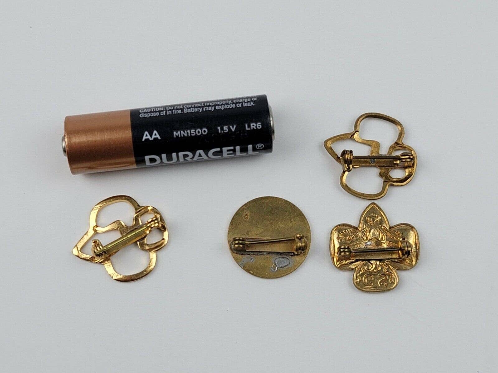 Lot of 4 Vintage Gold Brownie Girl Scout Membership Pins - Etsy