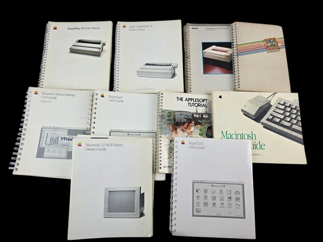 Apple Macintosh Lot: Vintage Guides, Manuals, Booklets Imagewriter II ...