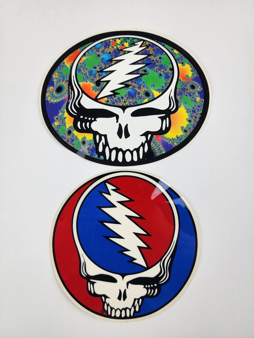 2x 1995 Grateful Dead Stickers Dead Head Skull Round & Oval 6" Width - Etsy