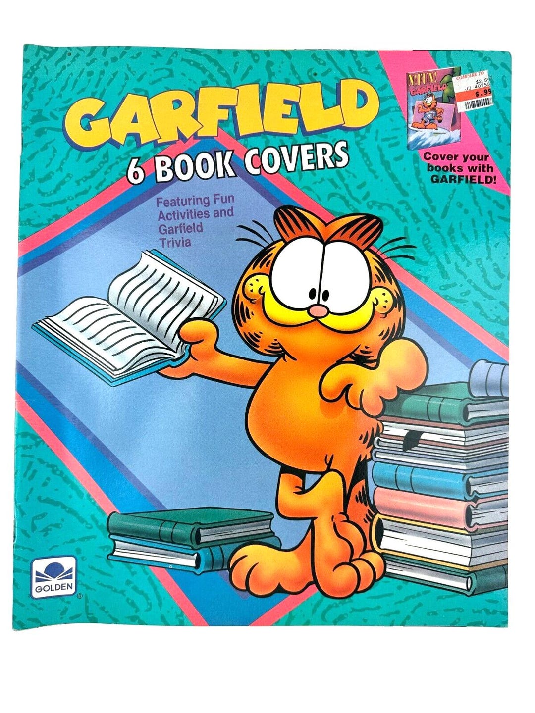 Vintage 1991 Garfield Book Covers Set of 6- Activities & Garfield ...