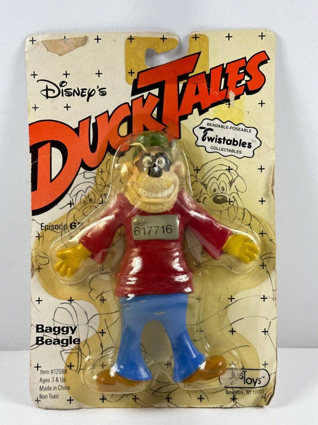 Walt Disney Ducktales Just Toys Baggy Beagle Bendable Twistable Figure ...