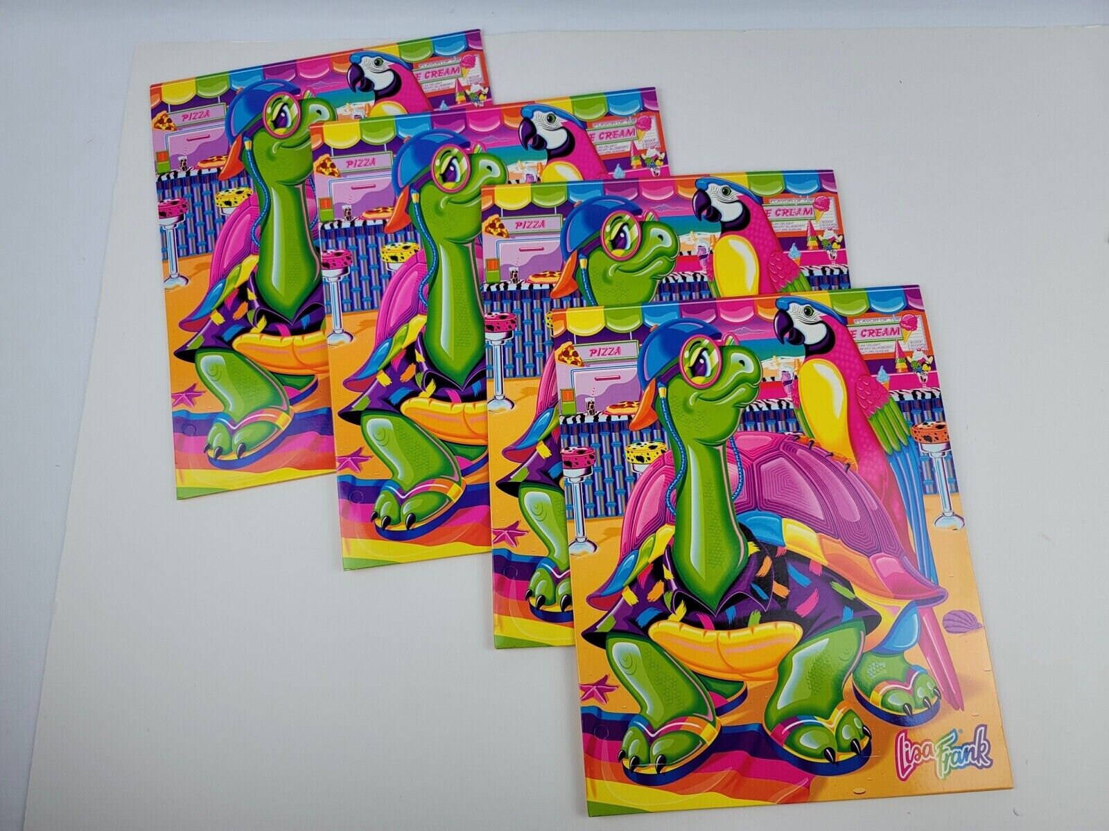 Vintage Lisa Frank Trendy Turtle Parrot Macaw Beach Folder NEW UNUSED ...