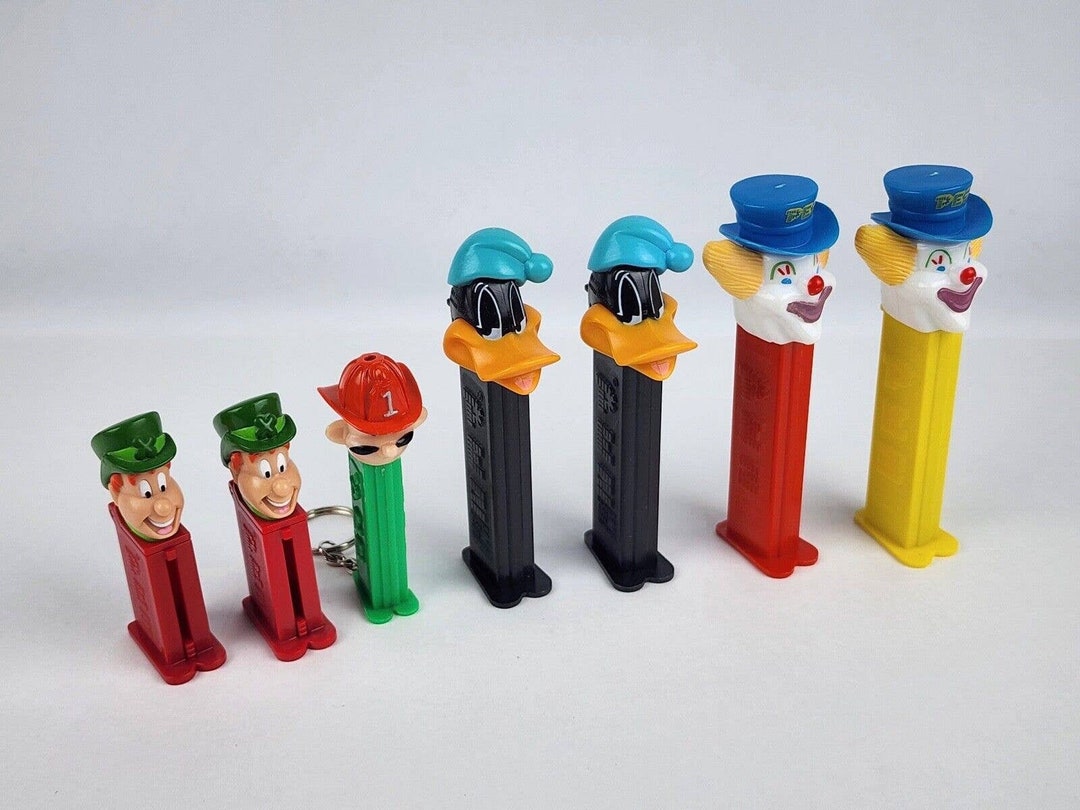 PEZ Dispenser Lot Fireman Mini Keychain, Lucky Charms, Daffy Hip Hop ...