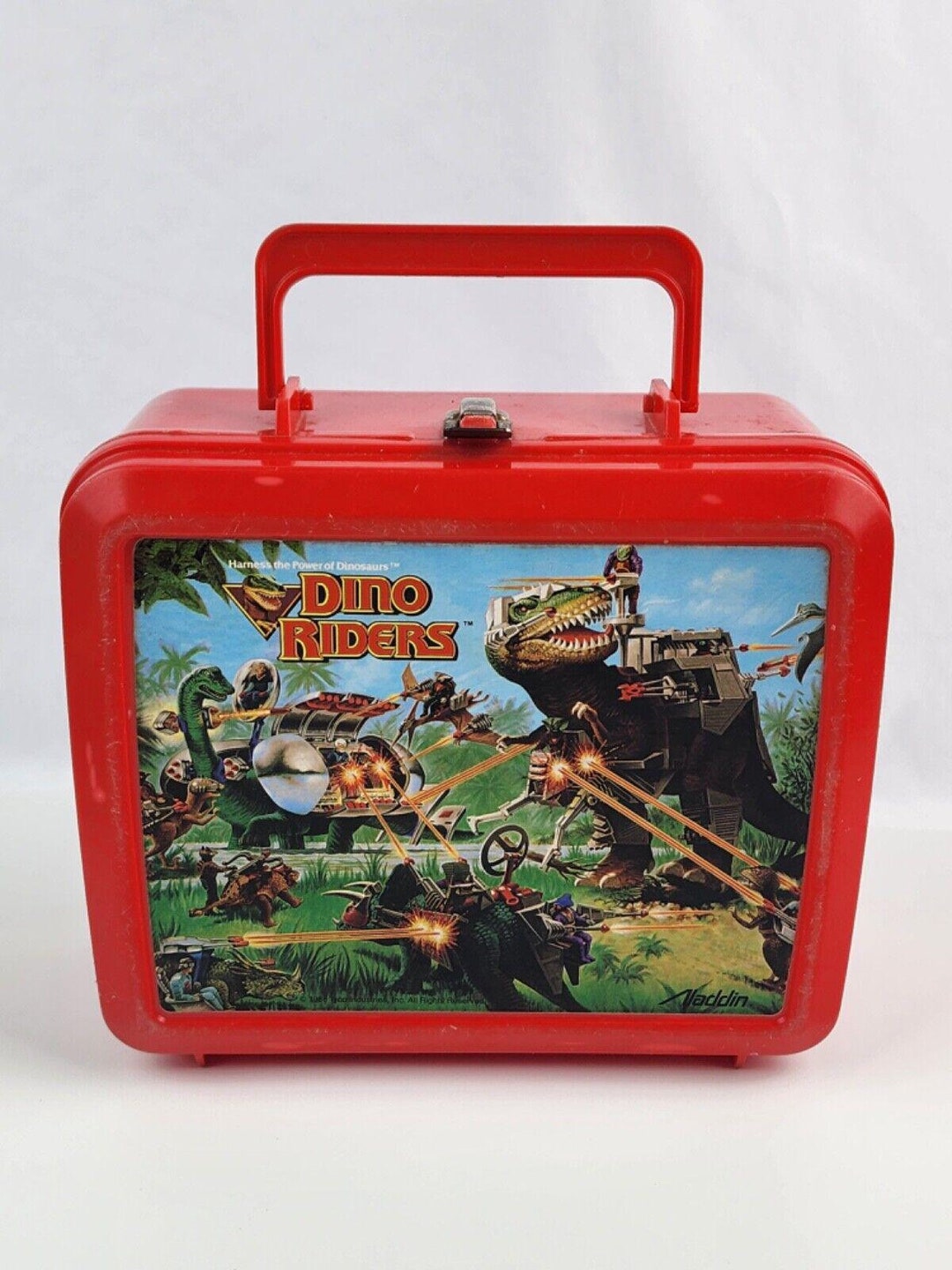 Vintage 1988 Dino Ryders Red Plastic Lunchbox no Thermos Good Color No ...