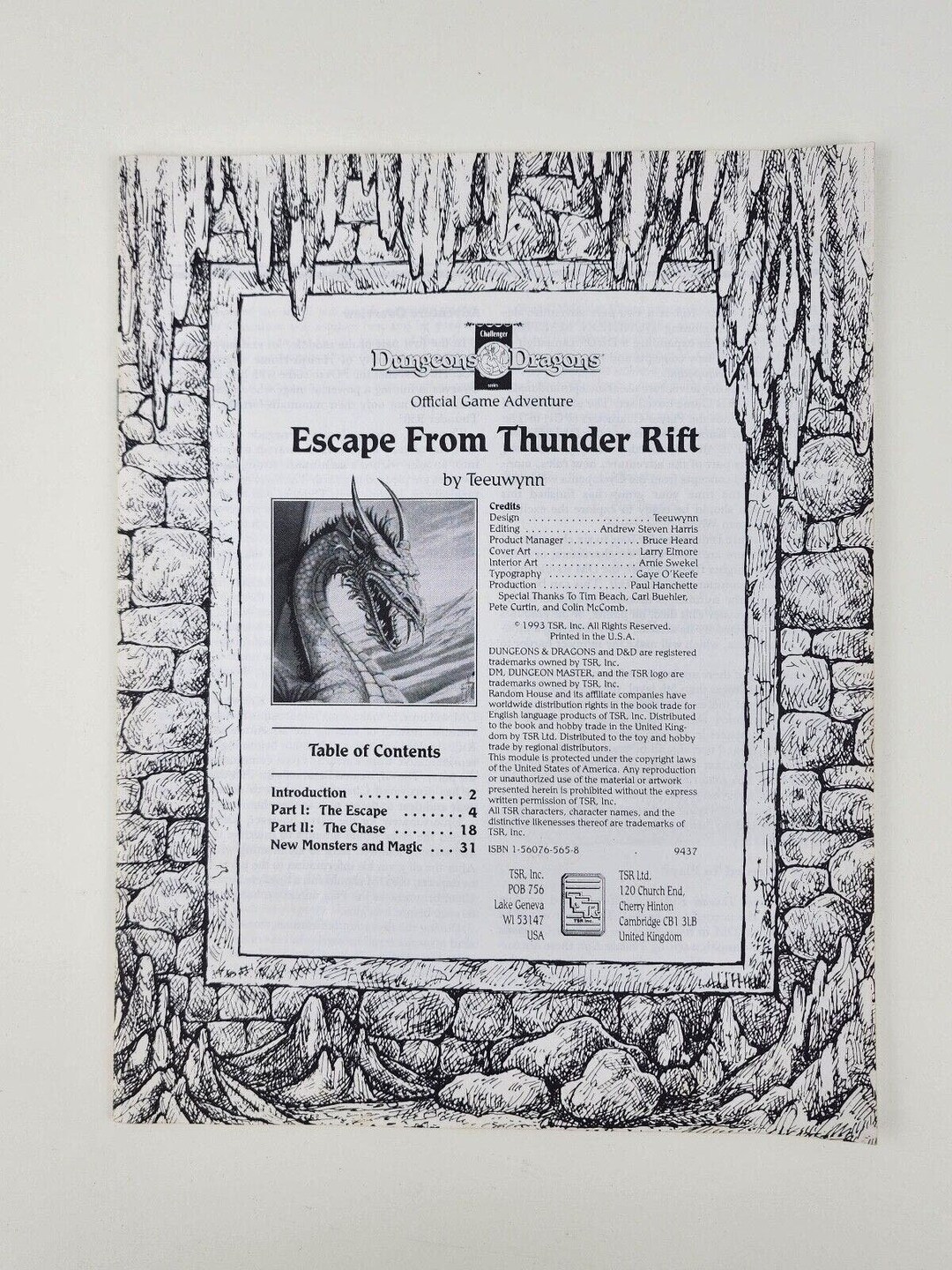 Dungeons & Dragons Escape From Thunder Rift Module Only 1993 TSR 9473 ...