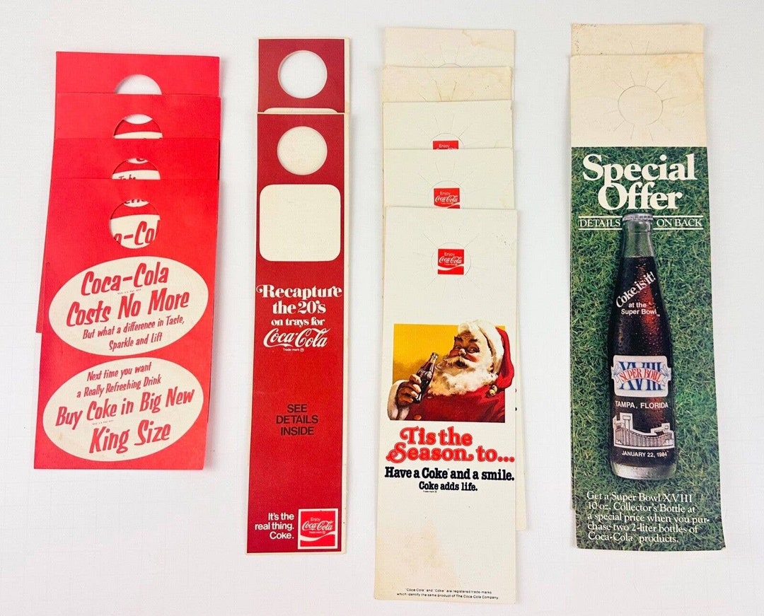 4 Different Vintage Coca Cola Bottle Hangers Total 13 Pieces Very Good ...