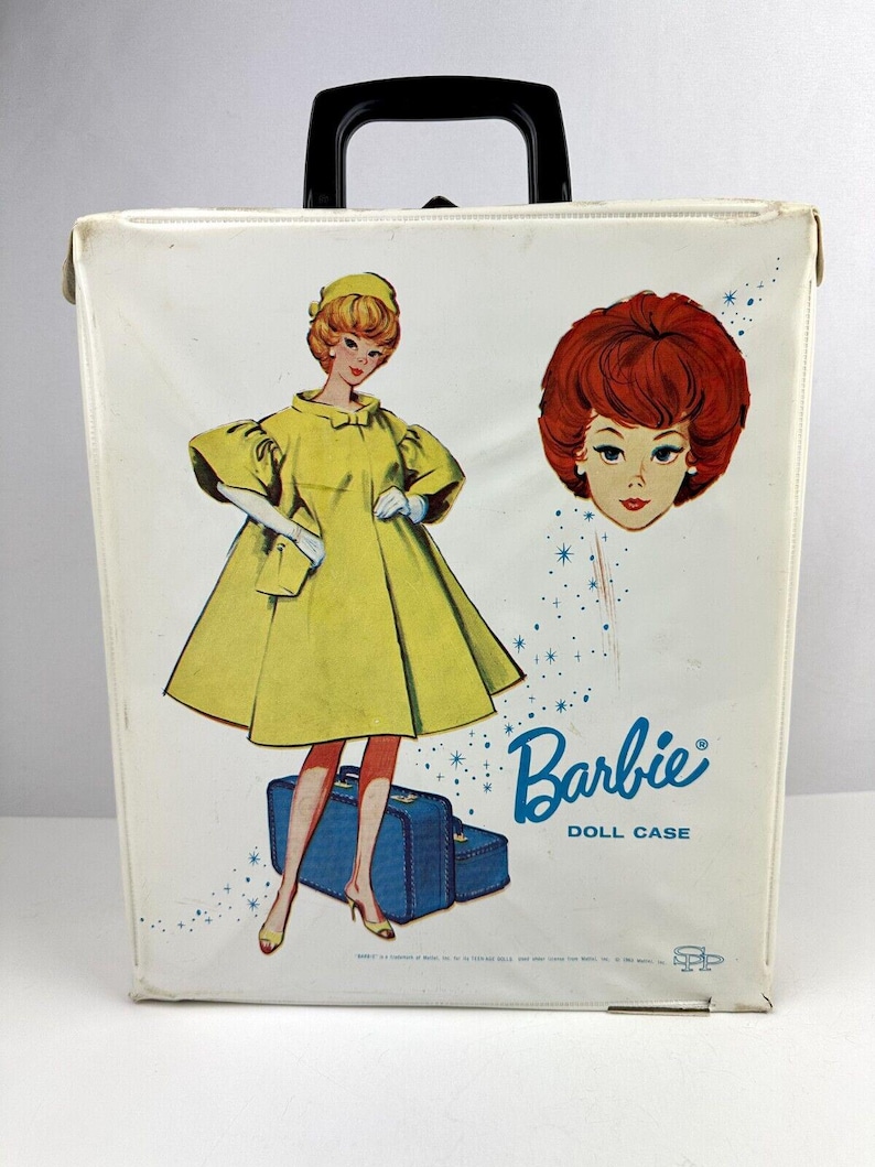 Vintage Mattel 1963 Barbie Doll Box Carrying Case Teenage Dolls White ...