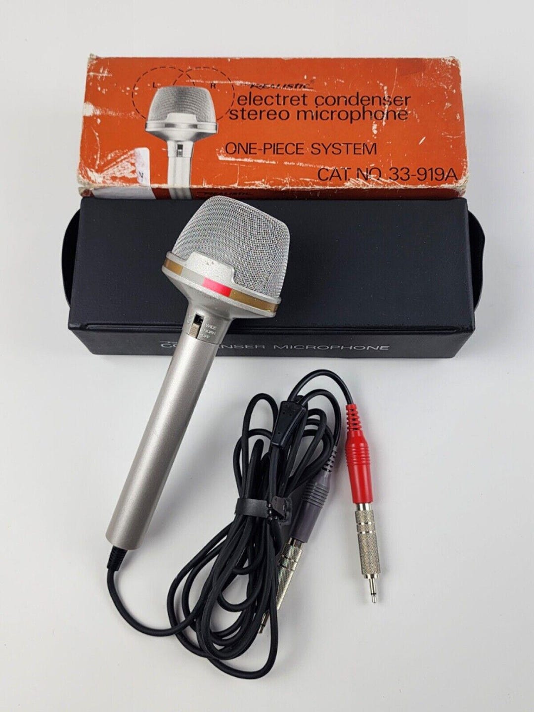 Realistic Electret Condenser Stereo Microphone Mic 33-919A Dual Pattern ...