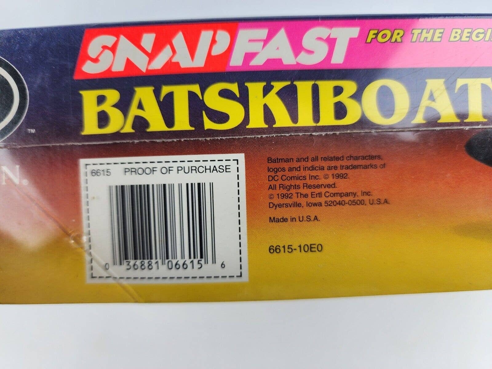 AMT/ERTL Snapfast Batman Returns Batski Boat Model Kit New Sealed 1993 ...