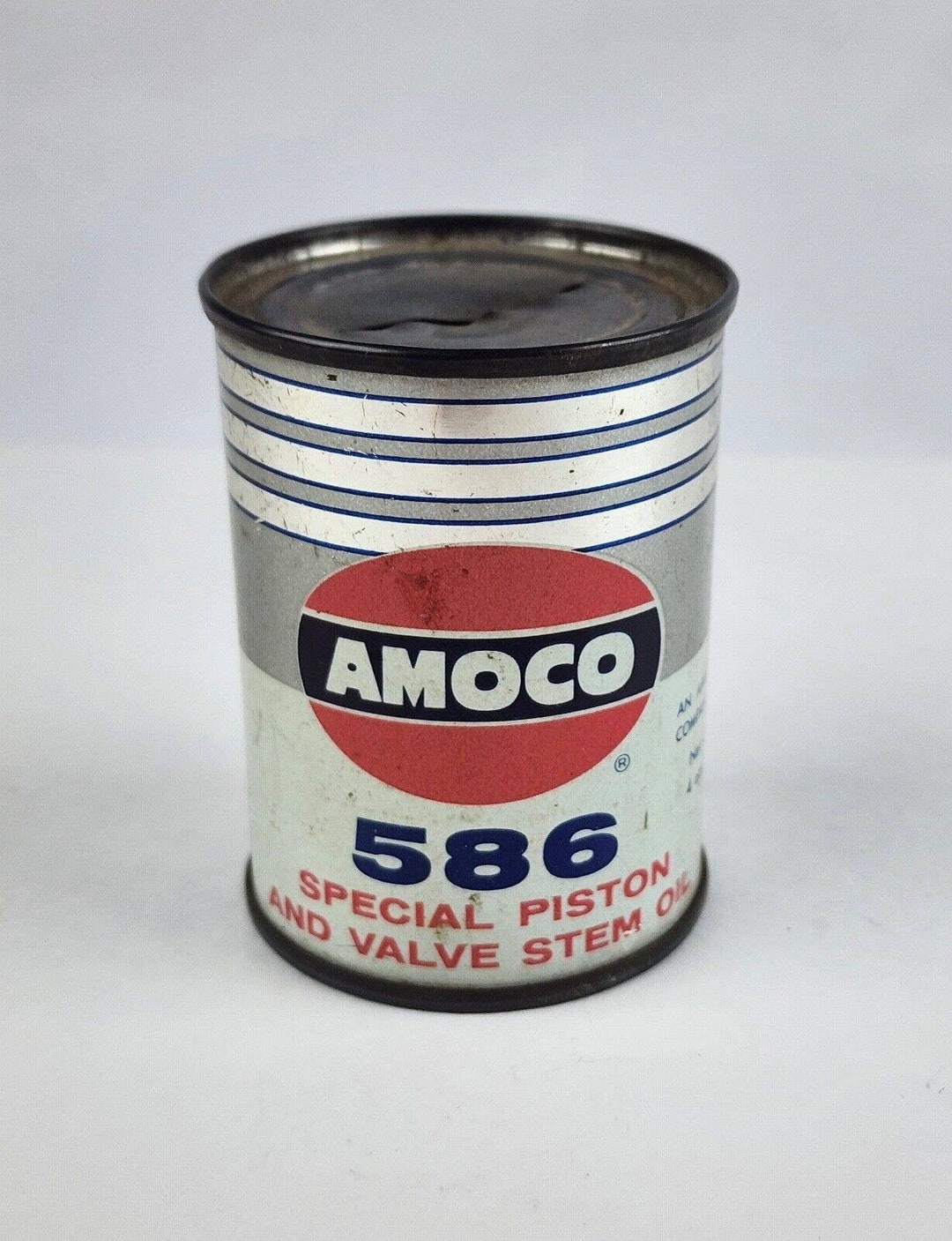 Vintage Amoco 586 Motor Oil Advertising Coin Bank Tin Can 1970's - Etsy