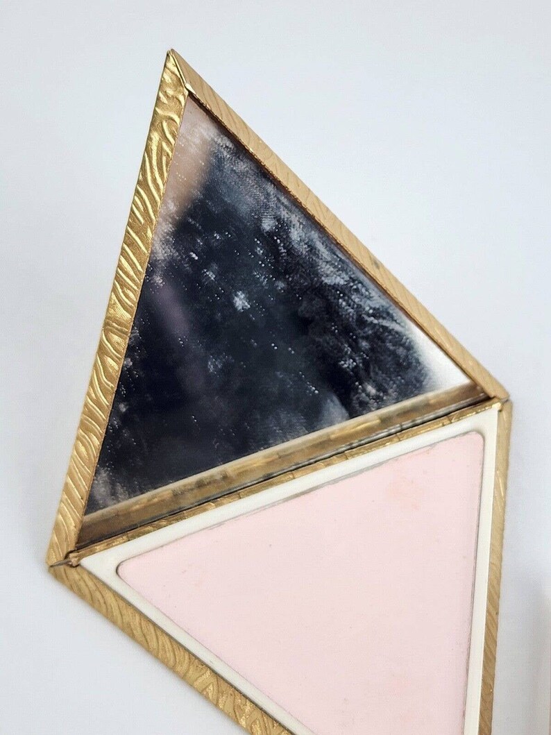 Vintage Faberge Triangle Powder Compact Mirror Porcelain Shell - Etsy