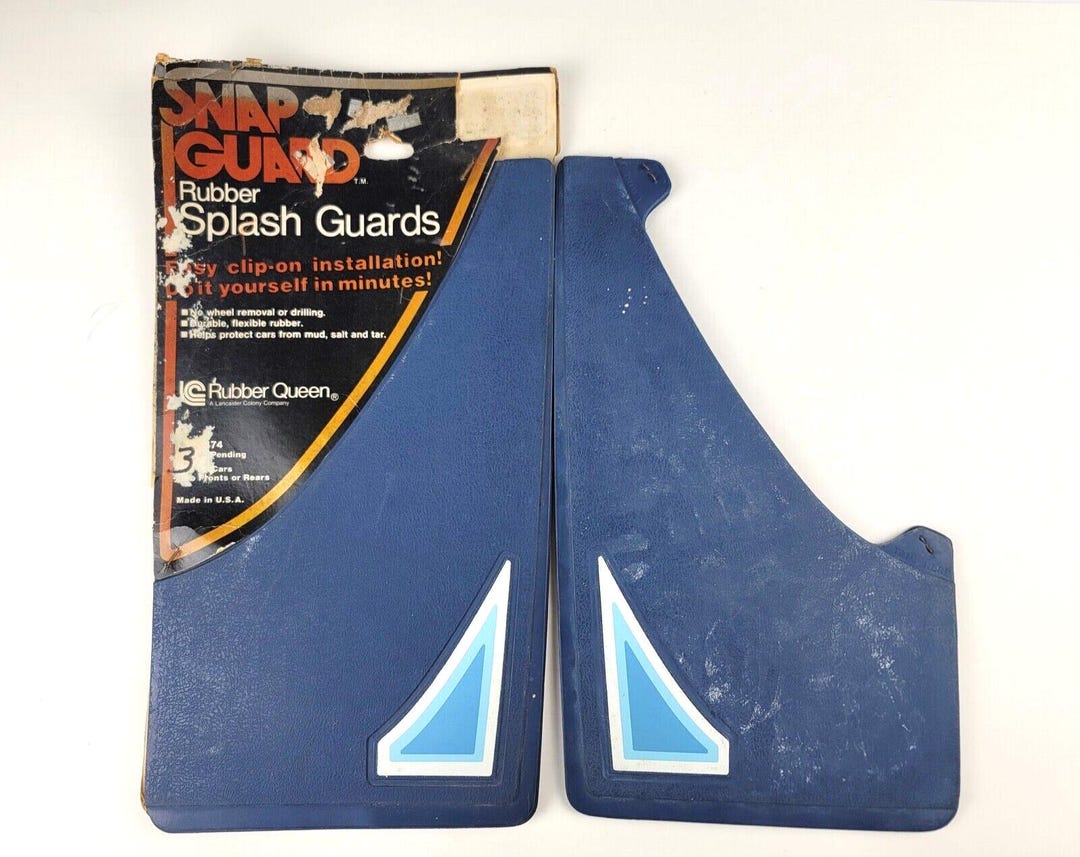 Vintage Universal Mud Flap Rubber Splash Guards Blue W/ Lite Blue ...