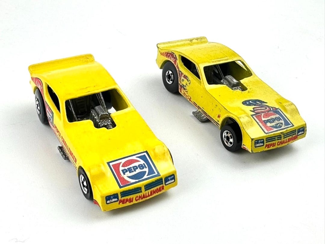 Lot of 2 Vintage 1977 Hot Wheels Yellow Pepsi Challenger Funny Car - 1 ...