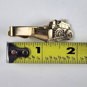 Vintage Michigan Front Wheel Loader Tie Clip Gold Tone Gator Clip W ...