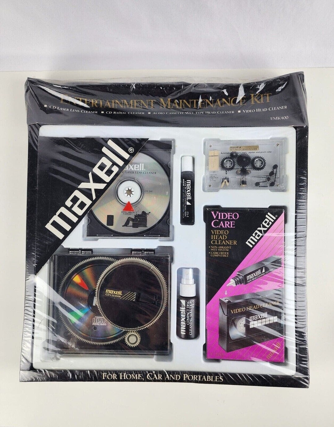 1993 Maxell Audio & Video Care Maintenance Kit New Sealed VHS Cassette ...