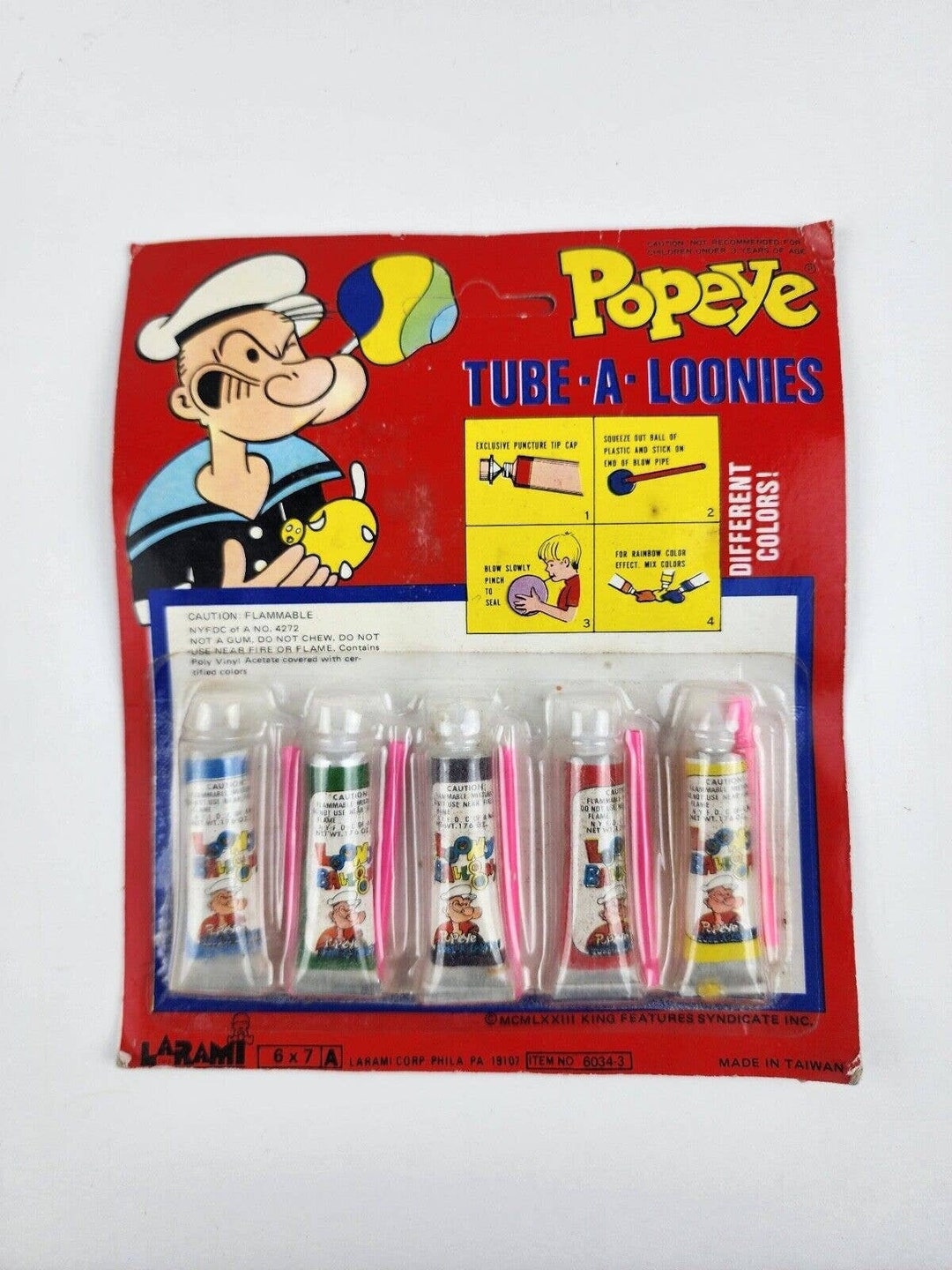 Vintage Popeye Tube a Loonies 5 Pack Bubble Blowing Toy Sealed by Larami 1973 - Etsy