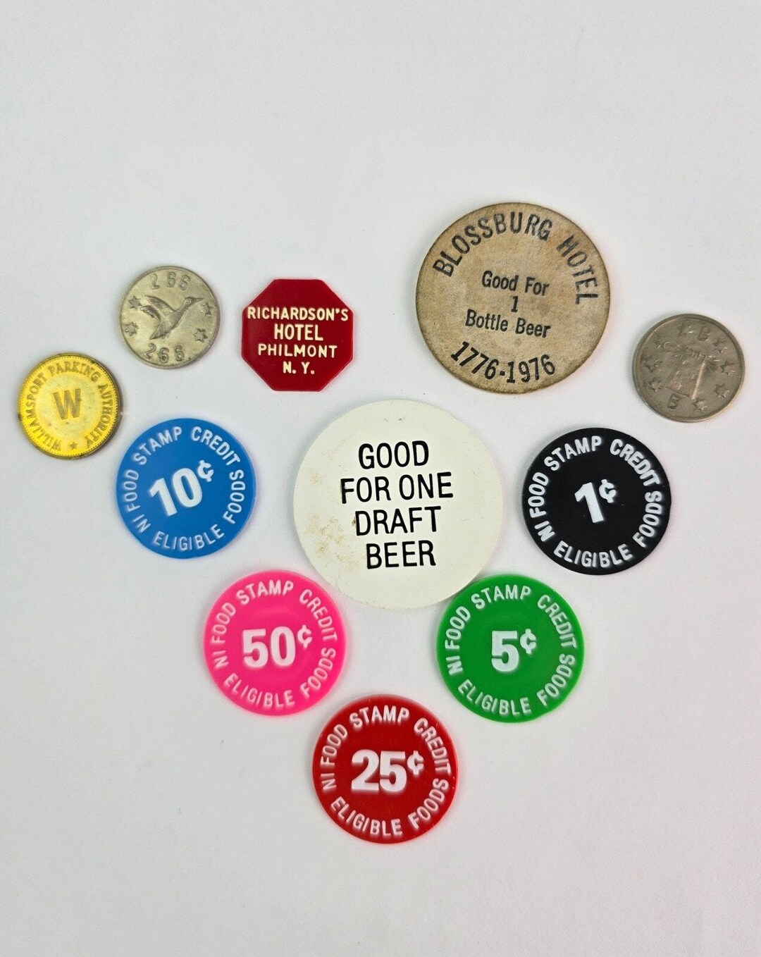 Lot Vintage Bar Tokens Drink / Food Chips Miller Milkhouse IGA Metal ...