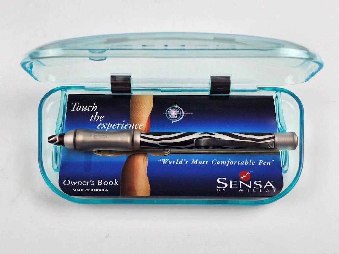 Sensa Wild Zebra Platinum Ballpoint Pen Mint in Package rubber Grip is ...